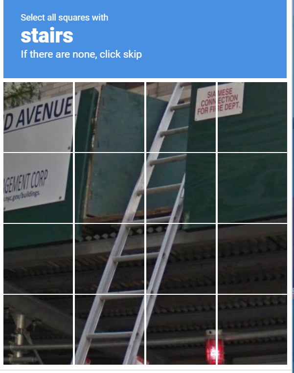ReCAPTCHA asks me to select all square with stairs and shows me a ladder - 9GAG
