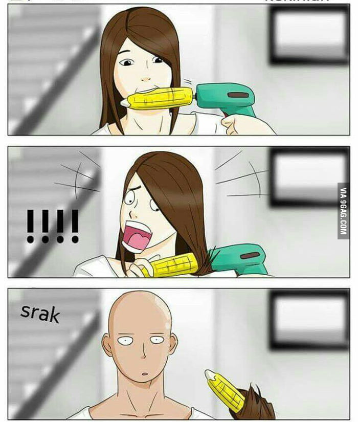 So that's why saitama is bald - 9GAG