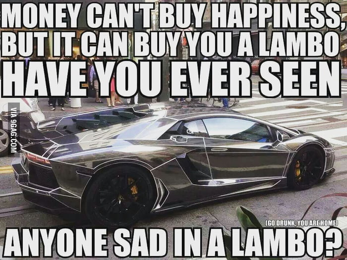 Have you seen anyone sad in lambo?? - 9GAG