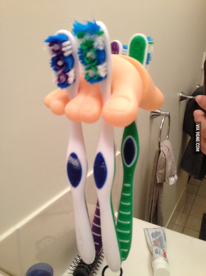 My favourite toothbrush holder - 9GAG