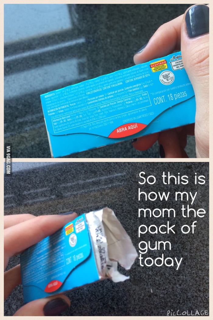 Moms.. Even after I've told her that there is a flap to open - 9GAG