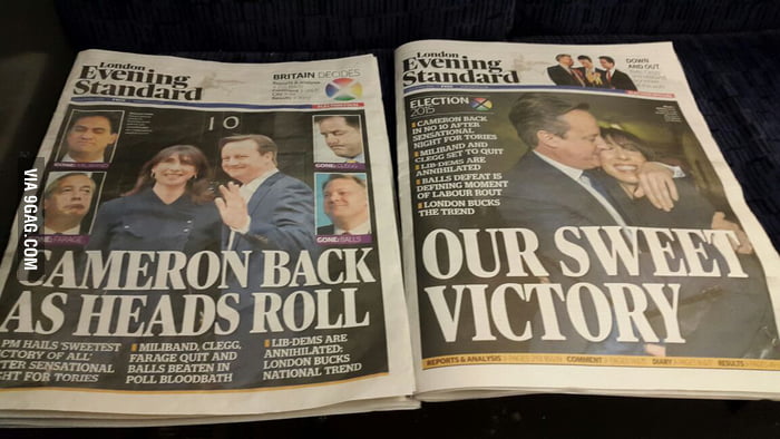 The Evening Standard printed two different headlines today. - 9GAG