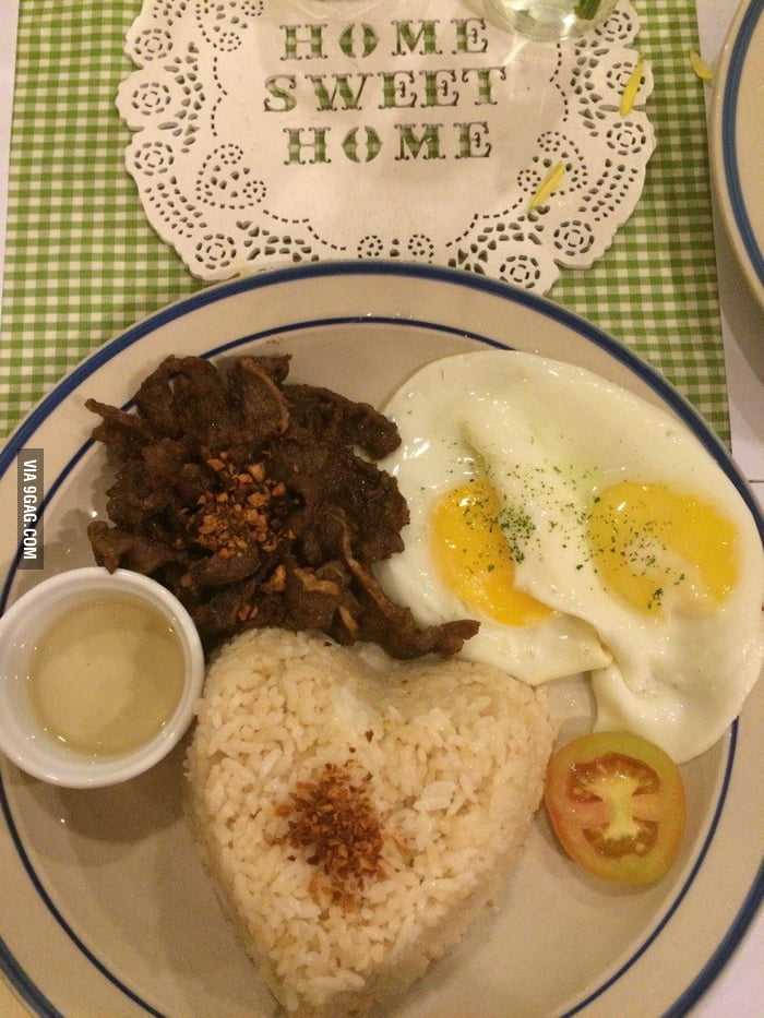 Traditional Filipino Breakfast "Tapsilog" - marinated beef, garlic ...