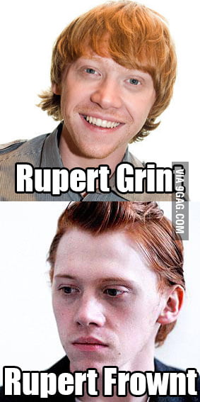 Rupert Grint. Rupert Frownt. - 9GAG