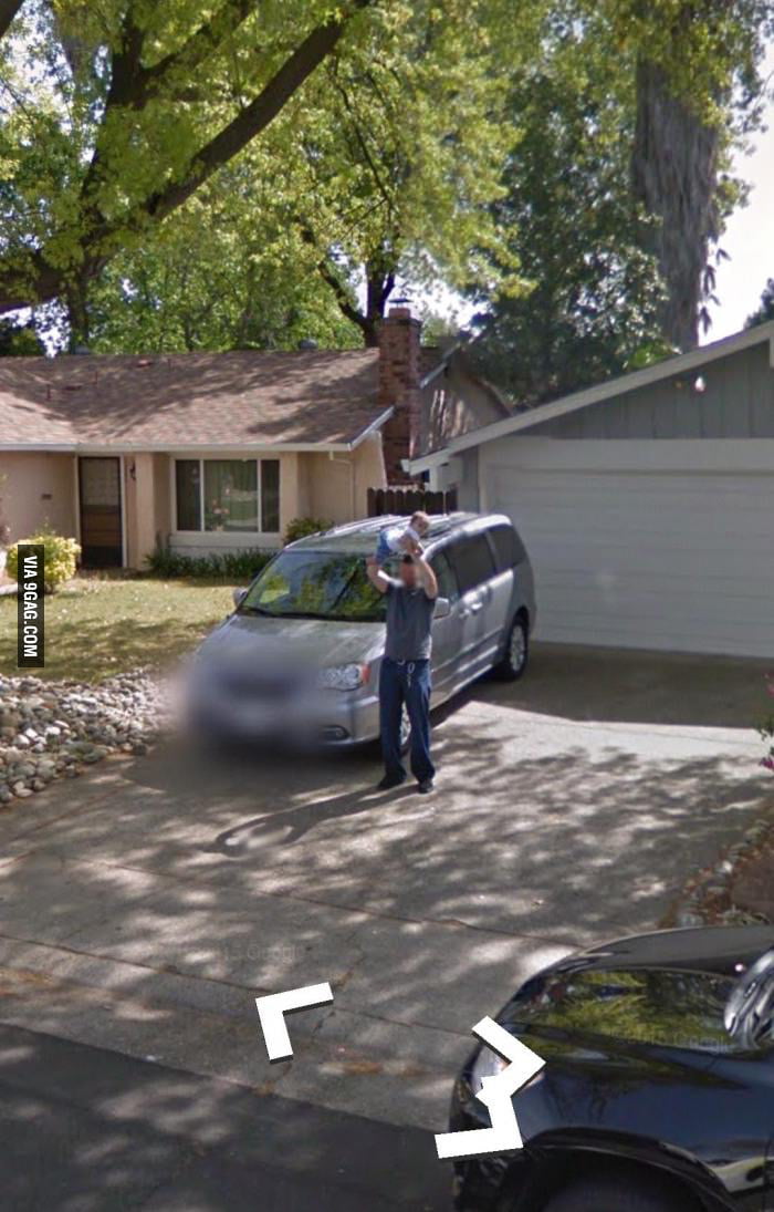 That awkward moment when google maps catches you sacrificing your baby on the front driveway - 9GAG