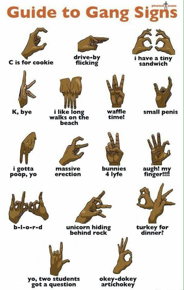 Gang sign's meaning - 9GAG