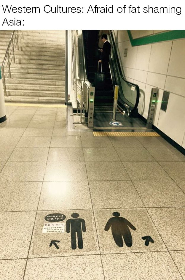 If the right is for fat people why'd they put the pole there - 9GAG
