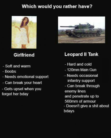 Girlfriend versus Leopard 2 - 9GAG