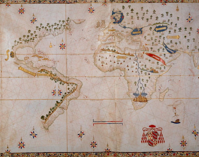 A Spanish World Map from 1526 - The Salviati Planisphere - 9GAG