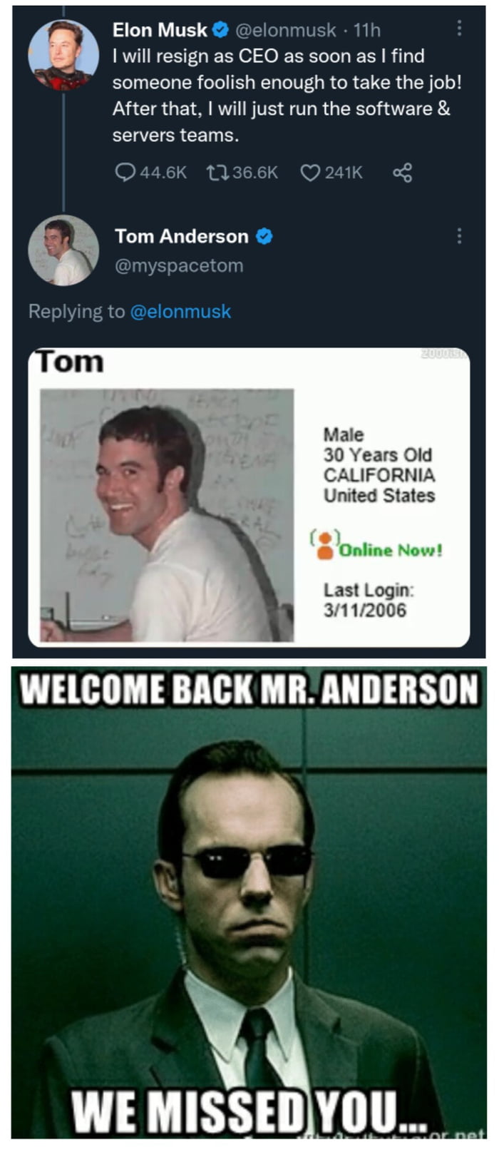 Welcome Back Mr Anderson 9gag