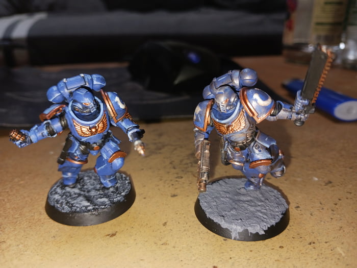 My 2 first ever space marines. If you have some tips i would be glad to ...