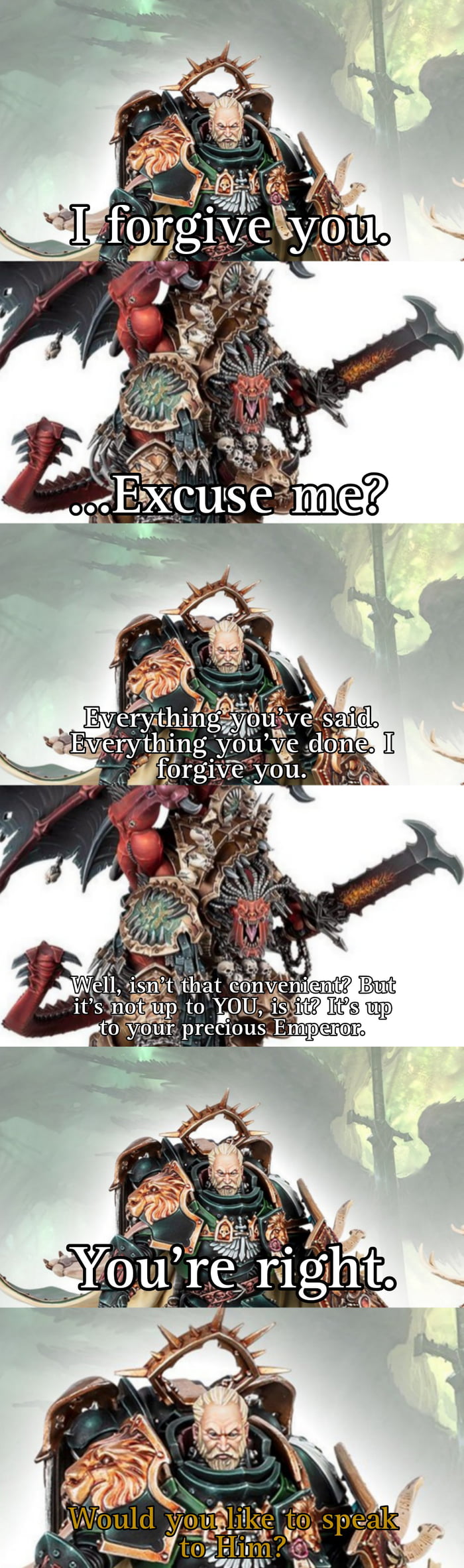 The Lion faces off against Angron, M42 colorized - 9GAG