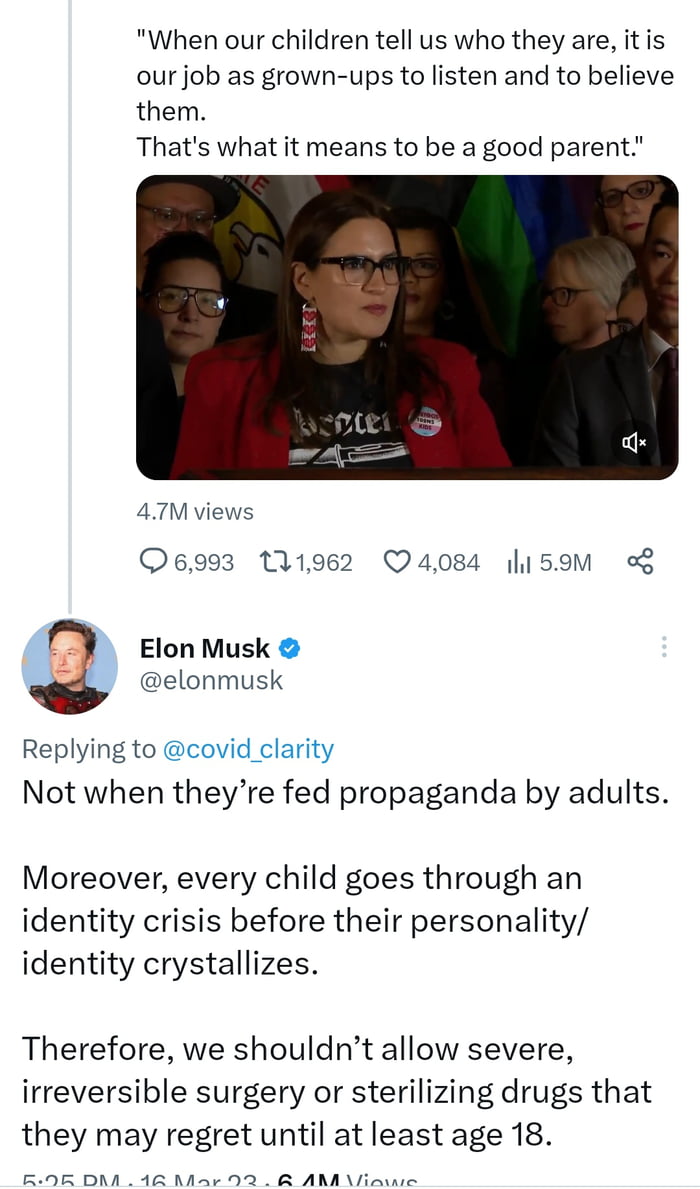 For those of you who argue that Elon isn't anti-trans - 9GAG