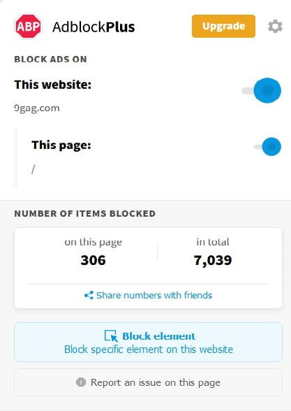 How many ads does 9gag try to deliver to your browser? YES - 9GAG