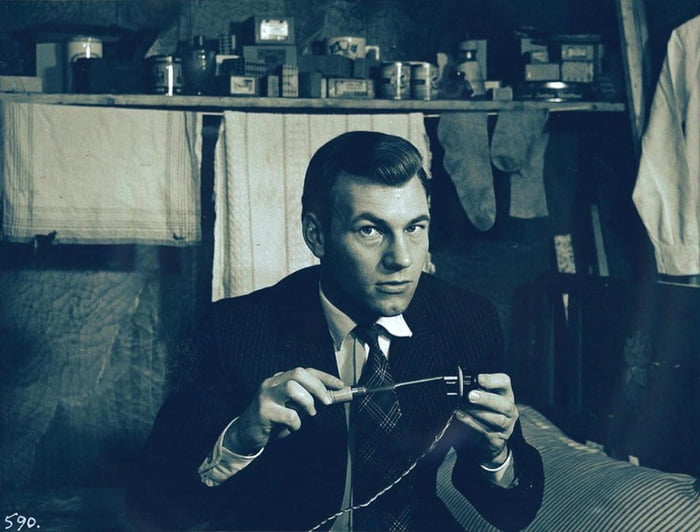 Patrick Stewart with full head of hair circa 1963 - 9GAG