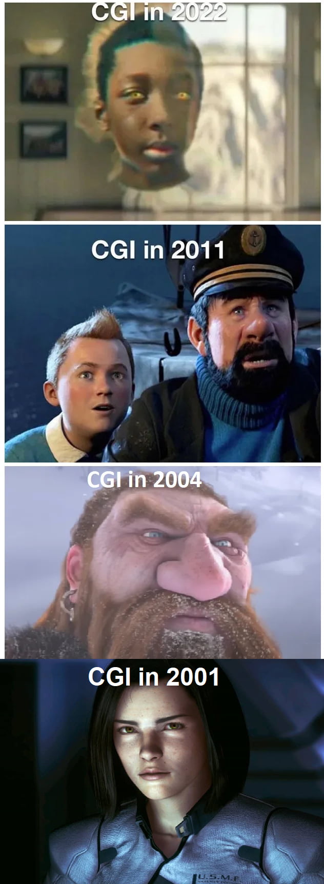 Since we are comparing CGI, lest not forget Finale Fantasy the spirits within 2001 - 9GAG