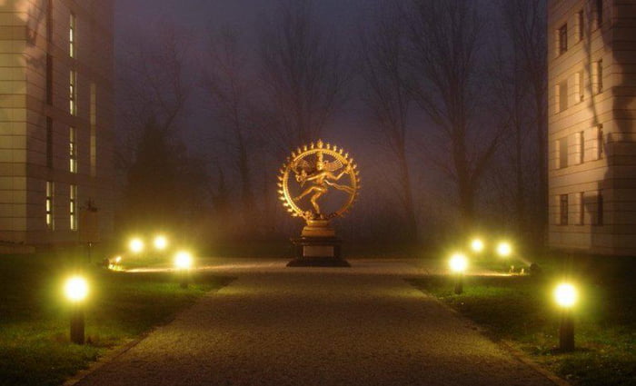 Statue of shiva the god of destruction at CERN large hadron collider ...