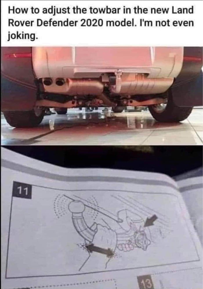 Land Rover Defender 2020 towbar adjust instructions - 9GAG