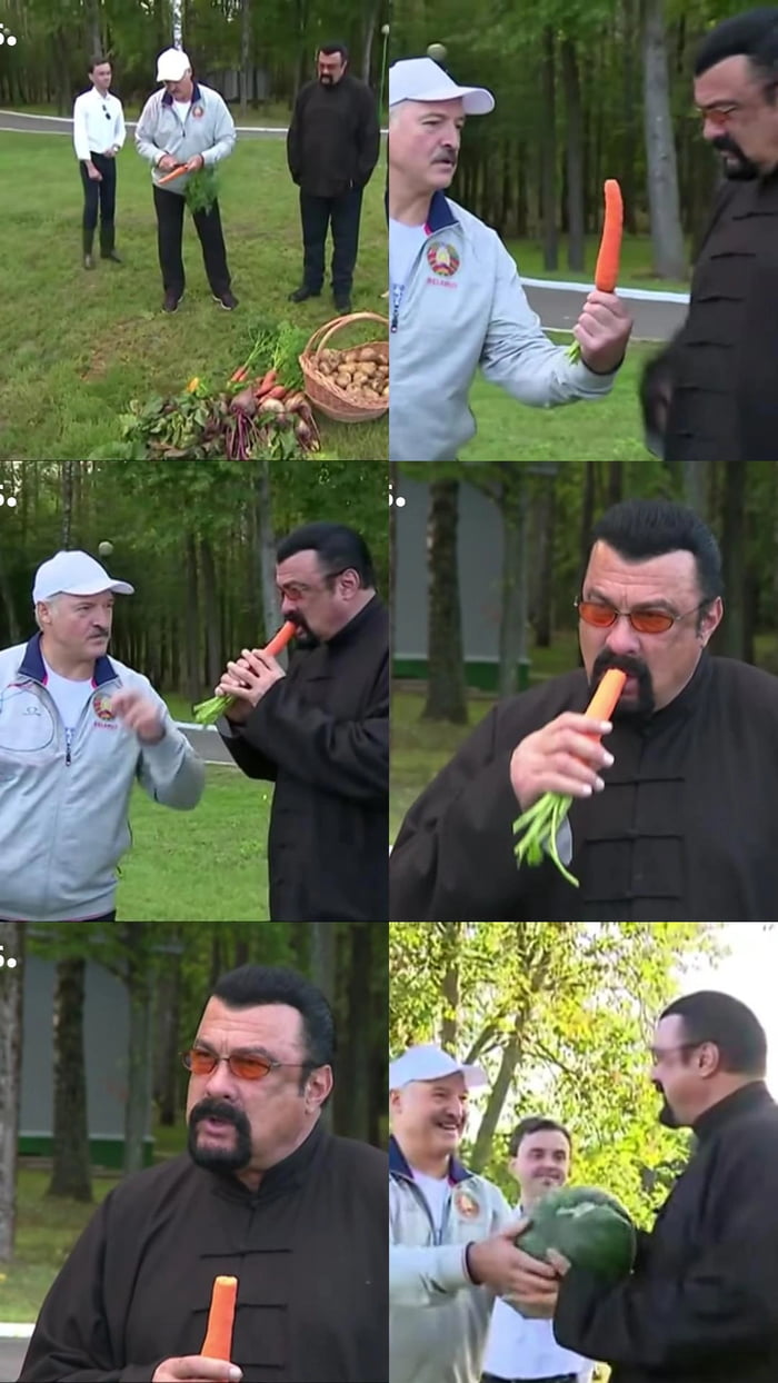 Steven Seagal in Belly of the Carrot - Under Siege Belarus Edition. - 9GAG