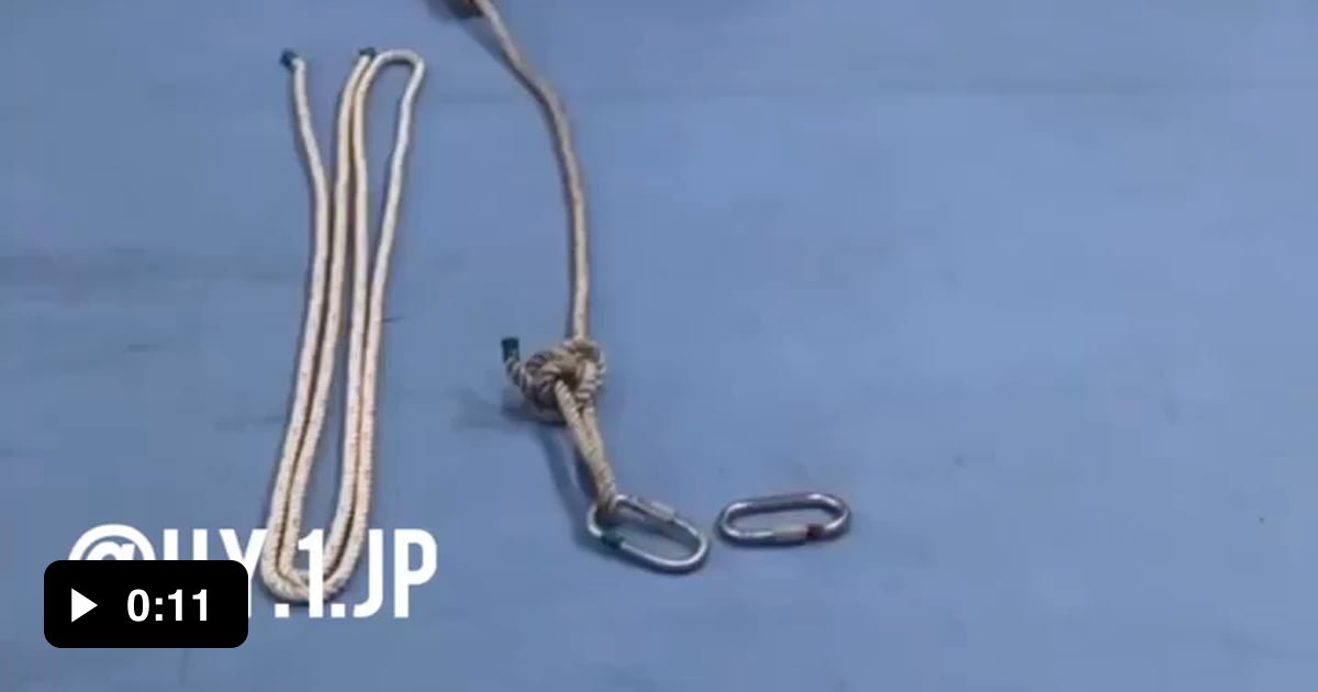 Japanese firefighter making an improvised harness in 10 seconds... And ...