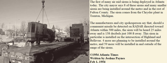 First air raid siren installed in Atlanta, 1954 - 9GAG