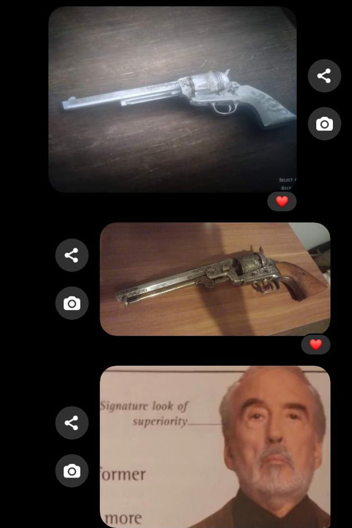 When your friend sends you his Rdr2 revolver so you send back your real ...