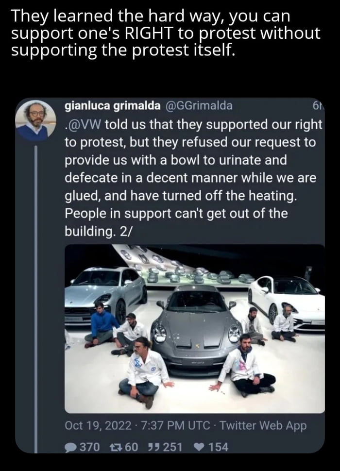 Right to protest (the verb), without supporting the protest (noun) - 9GAG