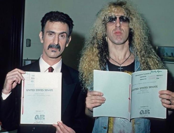 Frank Zappa & Dee Snider at PMRC Senate Hearing (September 19 1985) - 9GAG