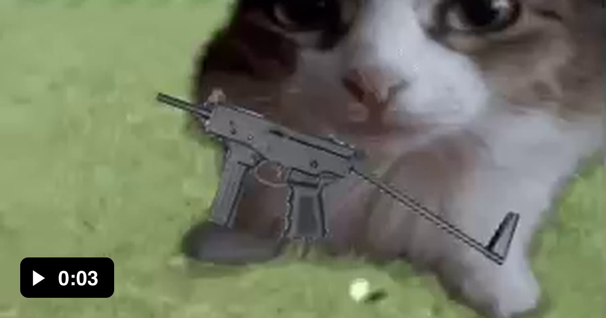Cat With Machine Gun Gif