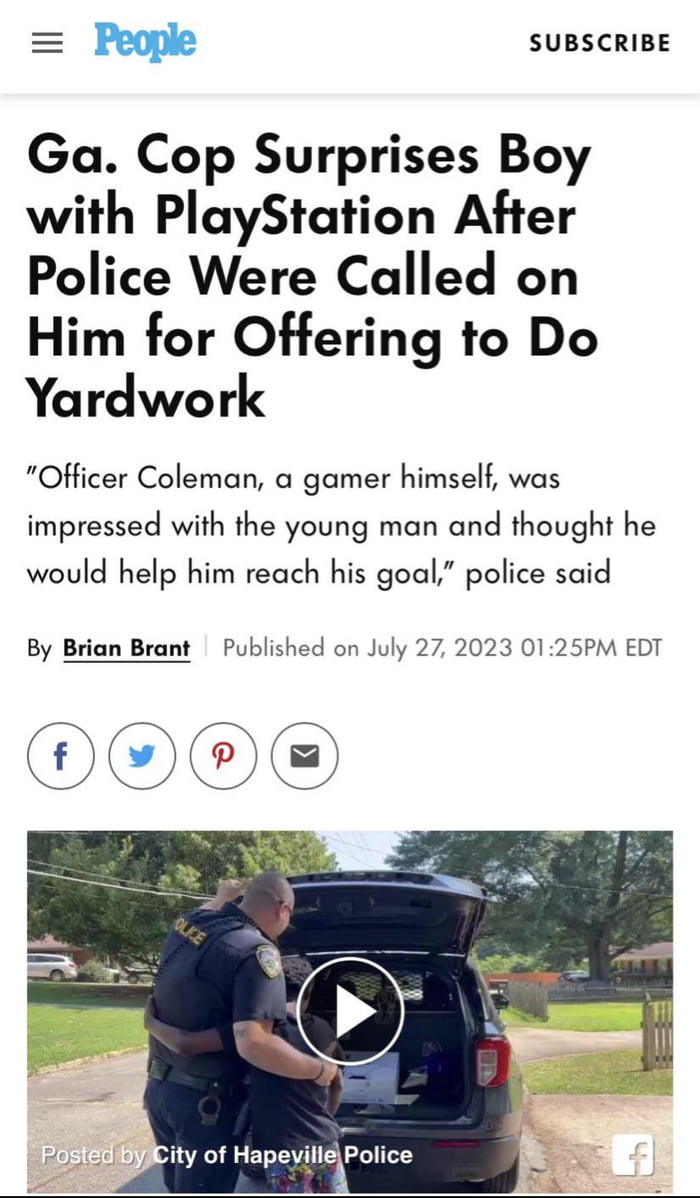 Finally a news story with a good cop - 9GAG