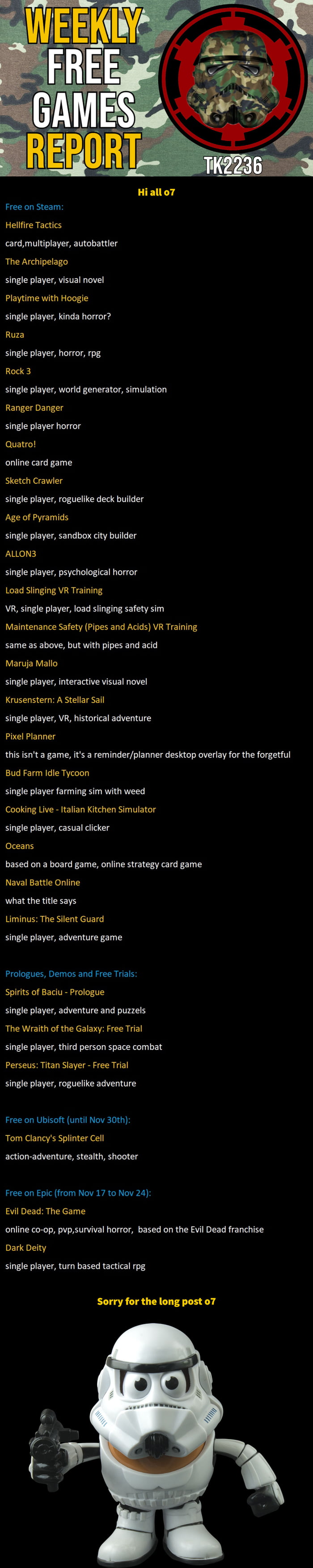 Weekly Free Games Report o7 - 9GAG