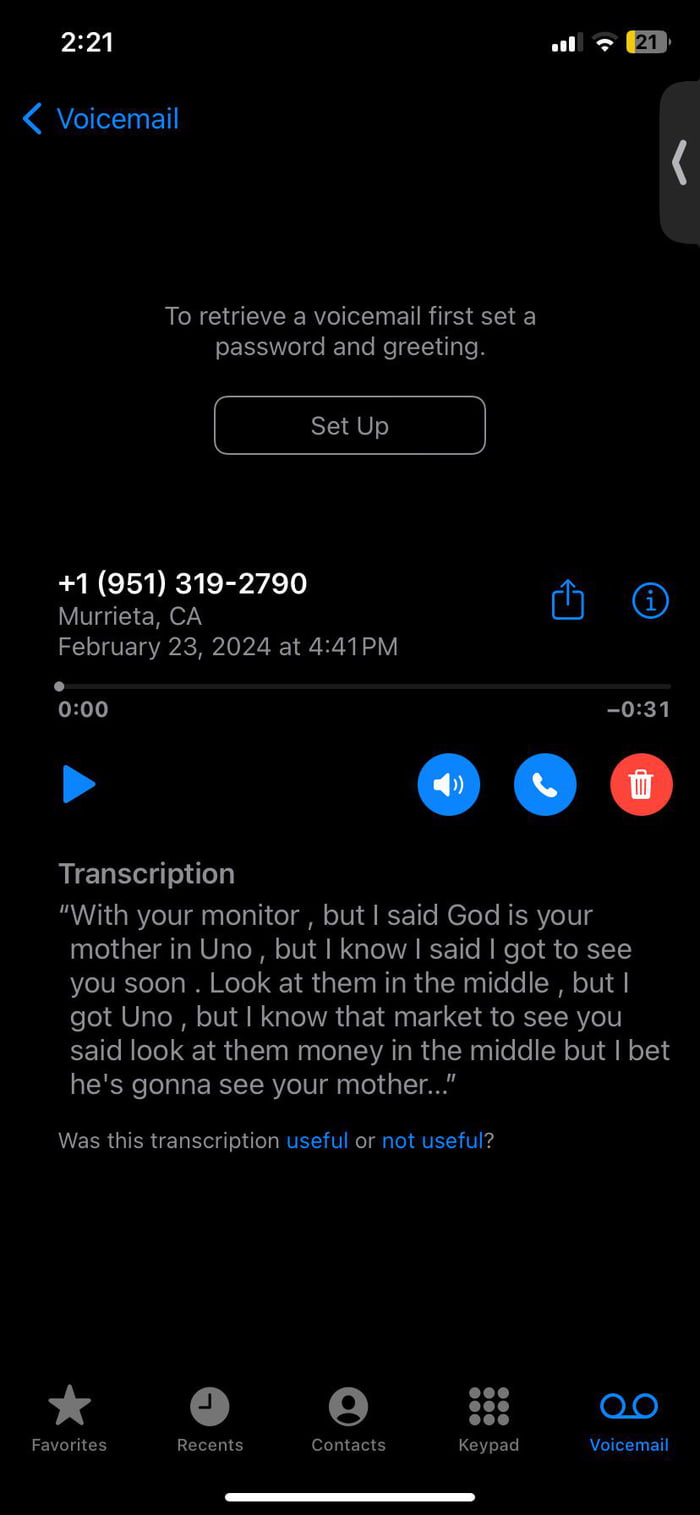 Weird voice mail - 9GAG