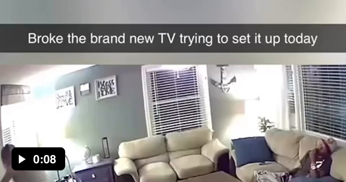She try set up a brand new TV - 9GAG