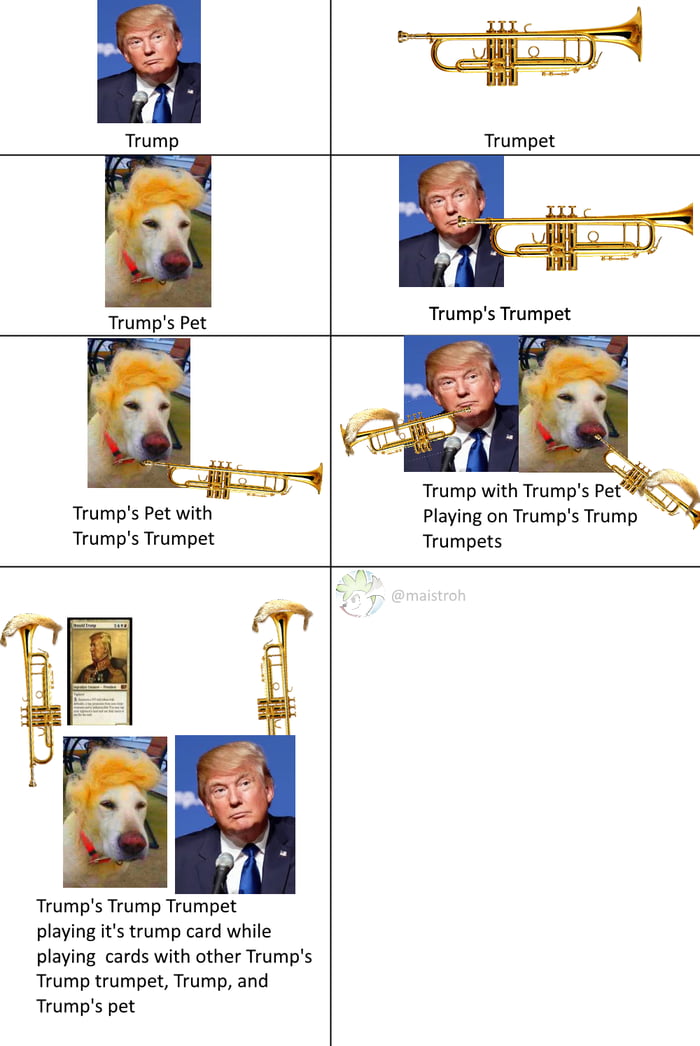 Trump, Trump's pet and his Trumpets... - 9GAG