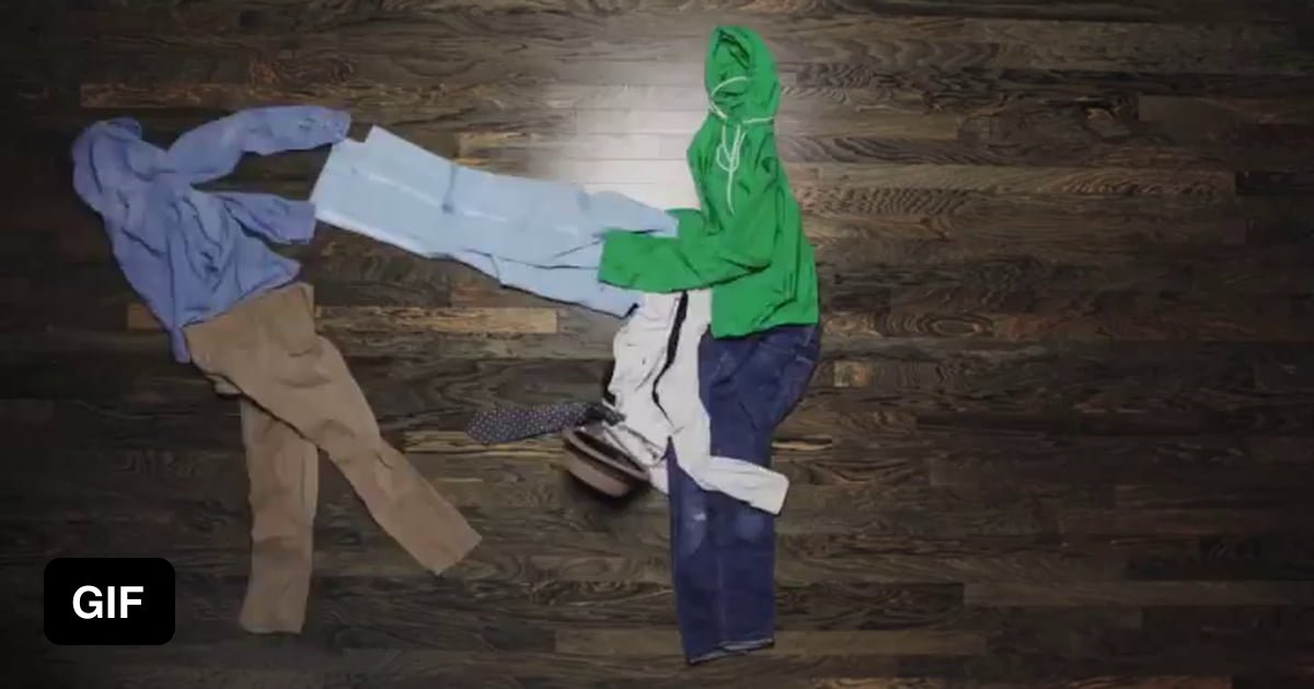 2D Stop-motion animation made with clothes - 9GAG