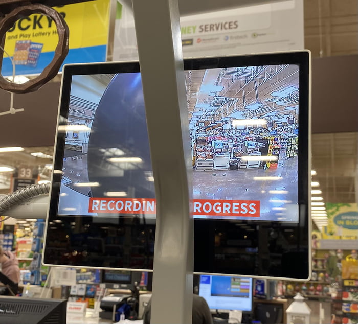 This security camera at self-checkout - 9GAG