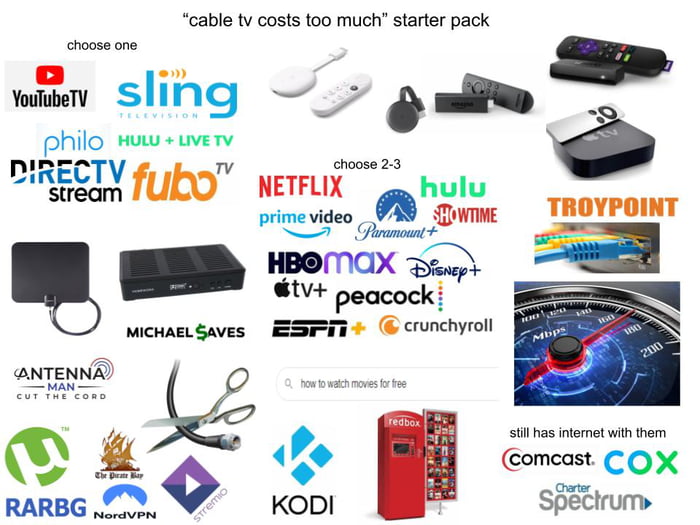 "cable tv costs too much" starter pack - 9GAG
