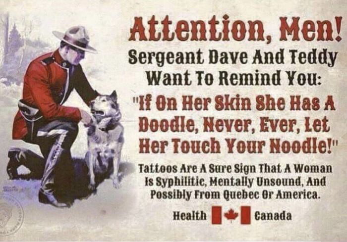 Listen to the friendly RCMP, men. - 9GAG