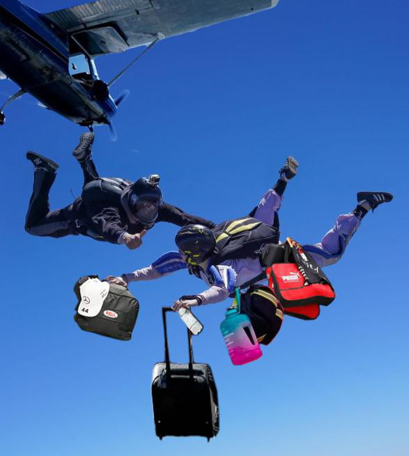 Lewis and Angela skydiving together - 9GAG