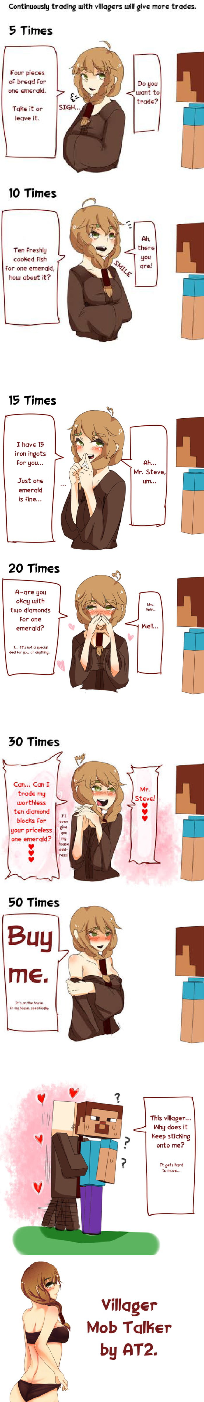 Minecraft Mob Talker : How to win villager heart? - 9GAG