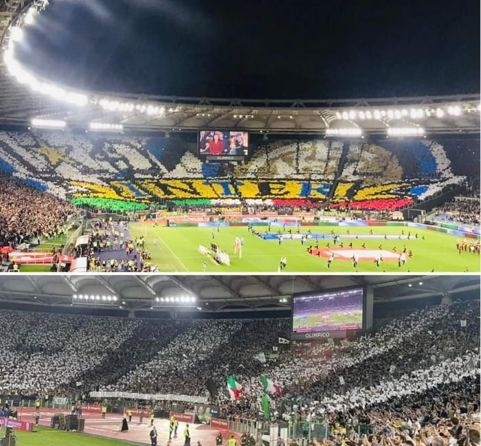 Slightly difference between Inter Milan and Juventus "Tifo" at the ...