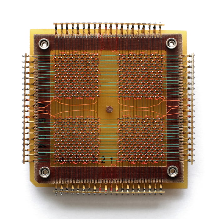 Magnetic core memory 32x32, storing 1024 bits or just 128 bytes of data ...