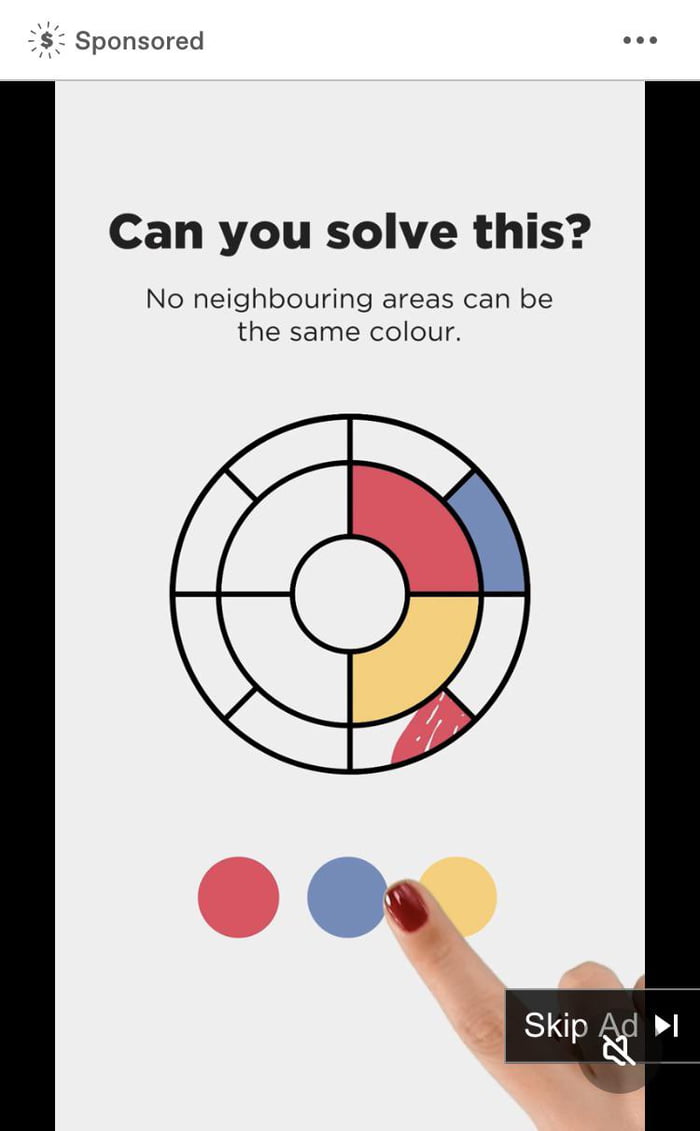 This ad has a fake skip ad button (note the volume indicator ...