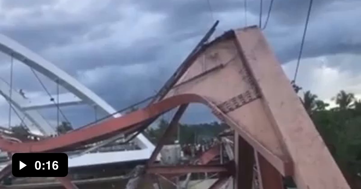 Bridge just collapsed in Loay, Bohol, Philippines. The bridge was old ...