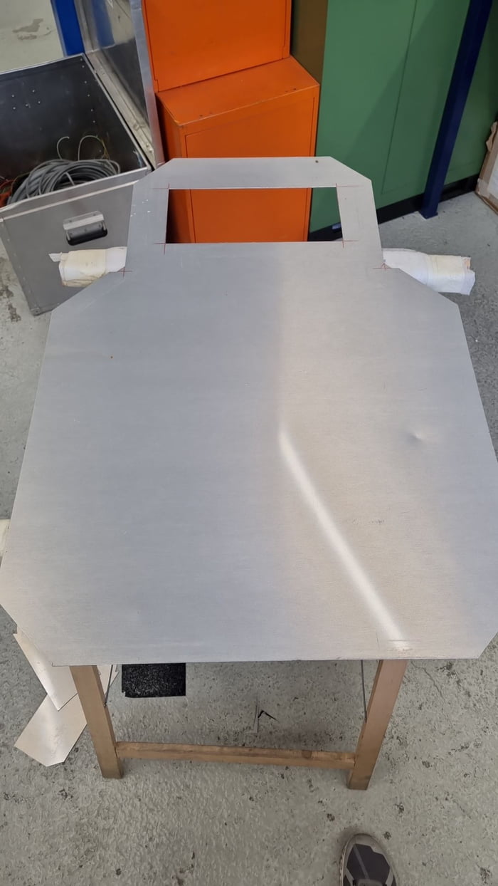 WIP Blitz-Shield for airsoft. Sides will be bent, handle is in ...