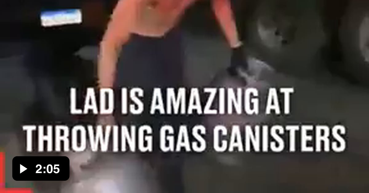 This Man Can Throw Gas Canisters Perfectly Into Place - 9GAG