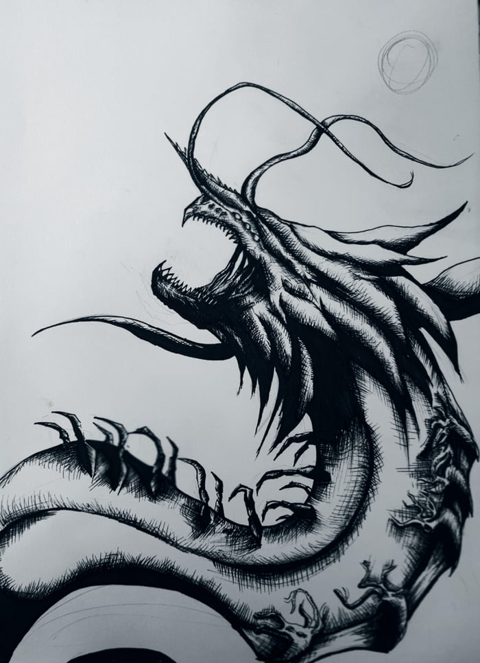 Leviathan drawing made by a very bored me - 9GAG