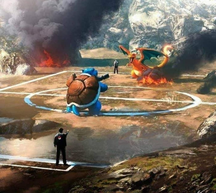 Blastoise vs charizard - 9GAG