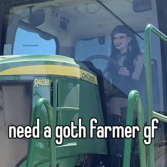 Apparently I'm late, but wanting a Gothic girlfriend who drives tractor ...
