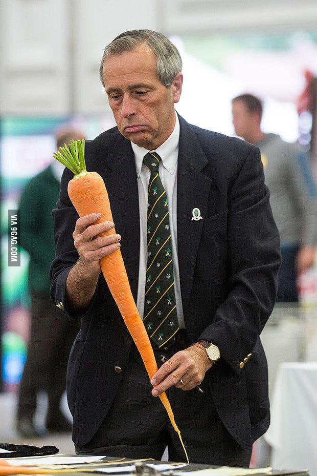 When you come in second in the "Longest carrot" contest - 9GAG